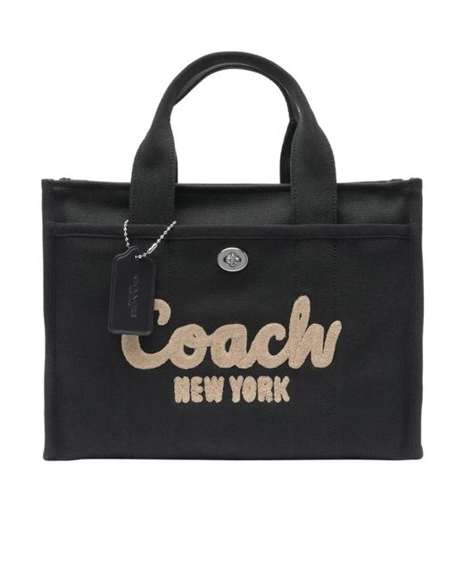 COACH Double Handle Shoulder Bag in Black | Lyst