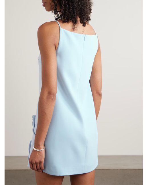 Self-Portrait Appliqué Crepe Mini Dress in Blue | Lyst UK