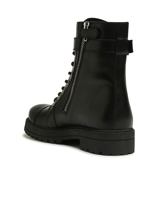 Balmain Logo-Plaque Leather Boots in Black | Lyst