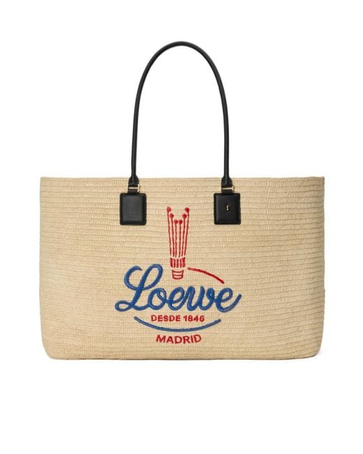Loewe Verano Xl Raffia Shoulder Bag in Natural | Lyst