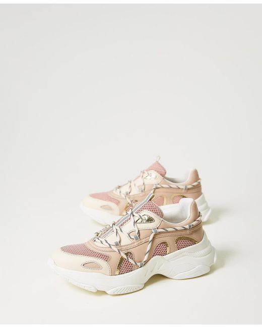 Twin Set Round-Head Sneakers in White | Lyst