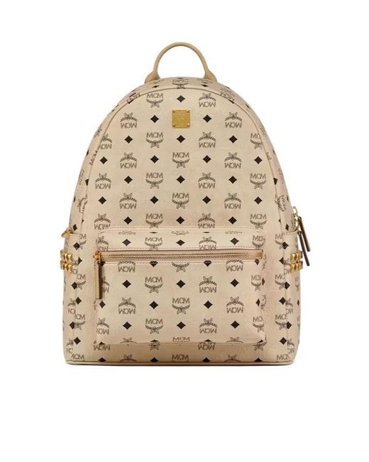 MCM Stark Side-Trimmed Visetos Backpack in Natural for Men | Lyst