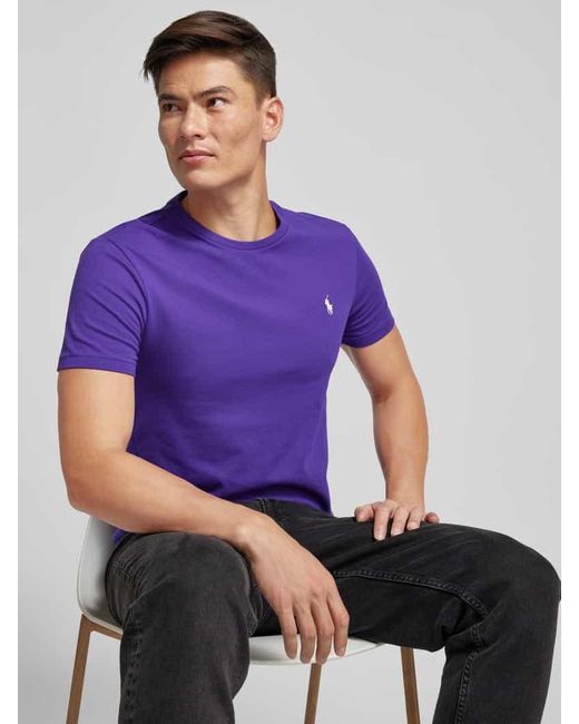Polo Ralph Lauren Logo Pattern T-Shirt in Purple for Men | Lyst