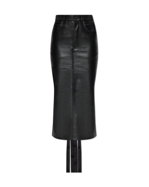 Balenciaga Laced Leather Skirt in Black | Lyst