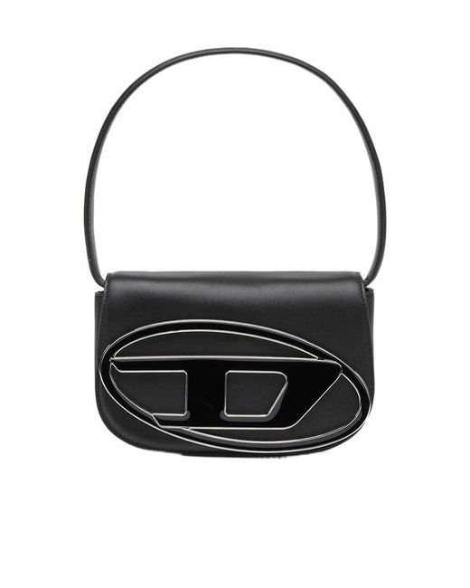 DIESEL 1Dr Front Logo Shoulder Bag in Black | Lyst