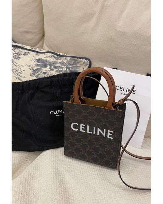 Celine Mini Vertical Cabas in Black | Lyst