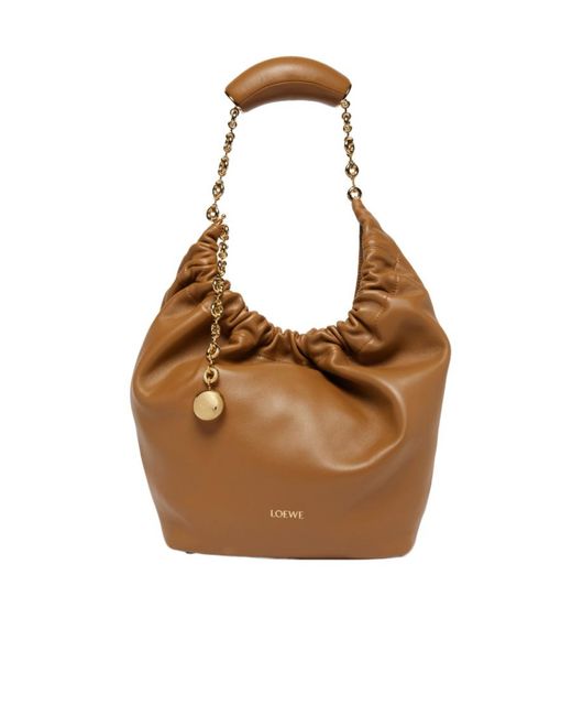 Loewe Small Squeeze Logo Handbag in Brown | Lyst