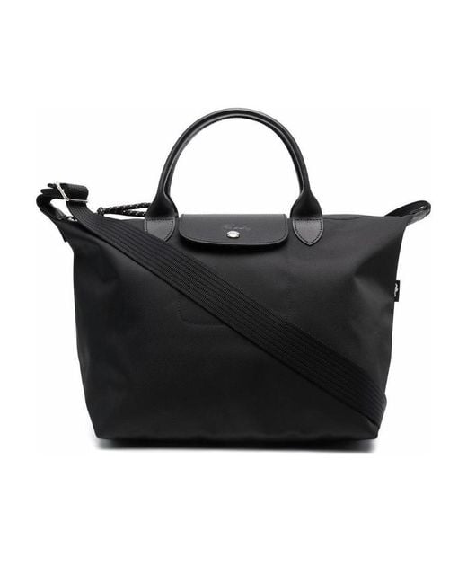 Longchamp Le Pliage Top-Handle Tote in Black | Lyst