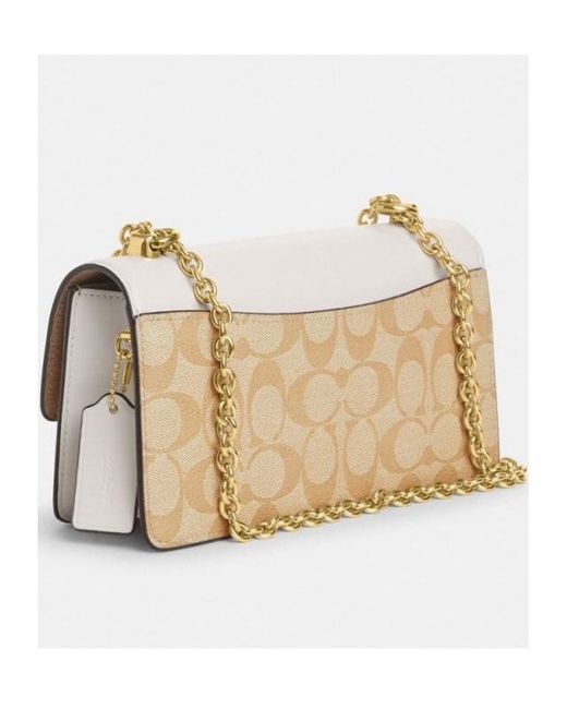 COACH Logo Letter Shoulder Bag in White | Lyst