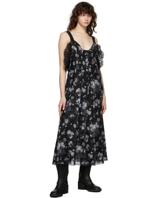 Brock Collection Lace Halter Dress in Black | Lyst