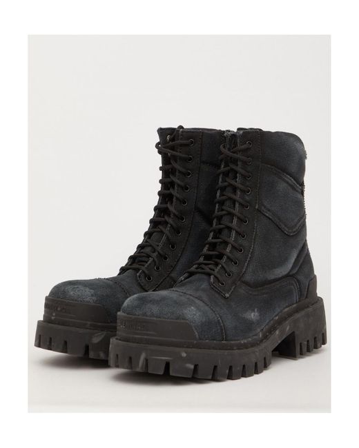 Balenciaga Worn-Out Effect Combat Boots in Black for Men | Lyst
