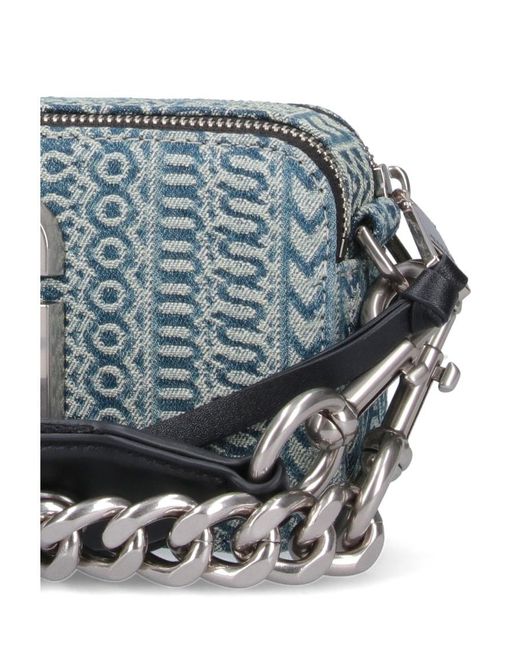 Marc Jacobs The Snapshot Monogram Denim Crossbody Bag in Blue | Lyst