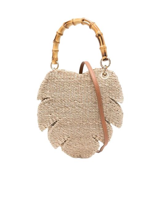Serpui Handbag With Bamboo Handle in Natural | Lyst