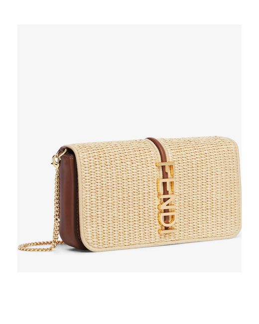Fendi Graph Logo Shoulder Bag in Natural | Lyst