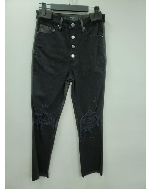 Amiri Ripped Jeans With Details in Green | Lyst