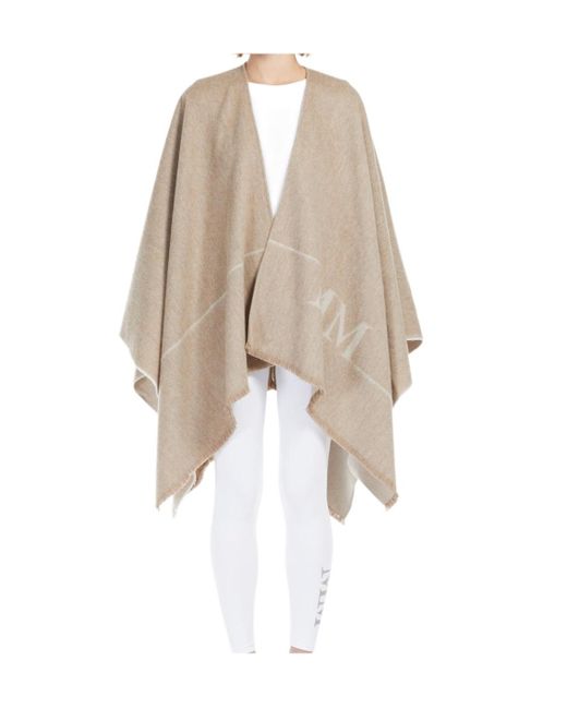 Max Mara Knitted Cape in Natural | Lyst