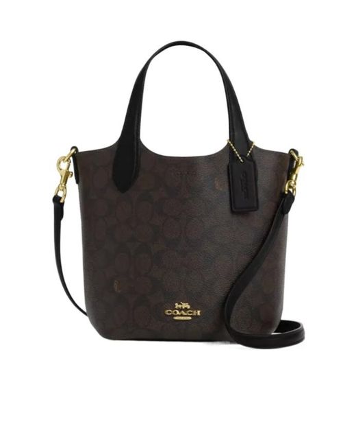 COACH Hanna Bucket Bag Signature Canvas in Black | Lyst