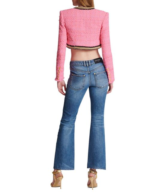 Balmain Duffel Coat in Pink | Lyst