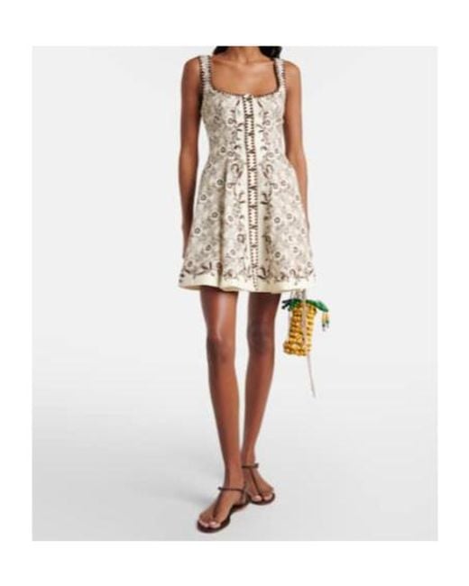 ALÉMAIS Printed Linen And Cotton Minidress in Natural | Lyst UK