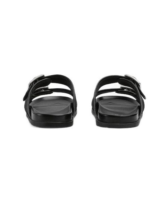 Gucci Slide Sandal With Buckles in Black for Men | Lyst