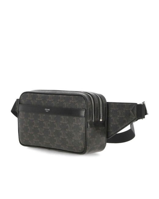 Celine Triomphe Logo Waist Bag in Gray for Men | Lyst