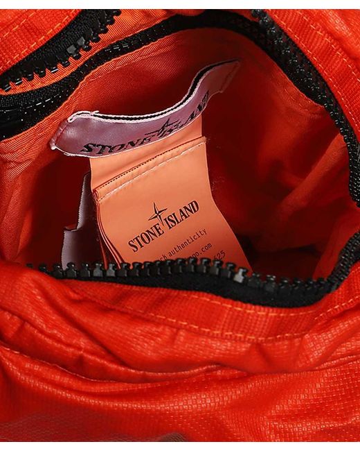 Stone Island Logo-Patch Coated-Cotton Messenger Bag in Red for Men | Lyst
