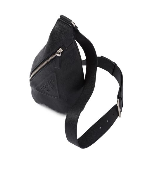 Prada Logo-Embossed Cross Backpack in Black for Men | Lyst