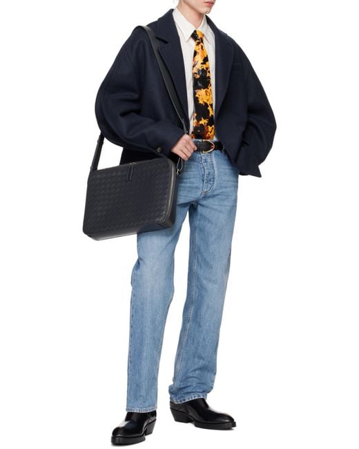 Bottega Veneta Getaway Slim Briefcase in Blue for Men | Lyst