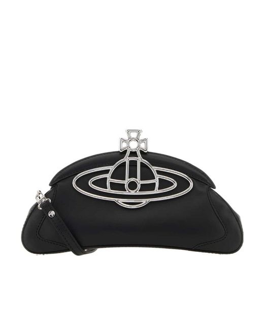 Vivienne Westwood Amber Orb-Plaque Clutch Bag in Black | Lyst