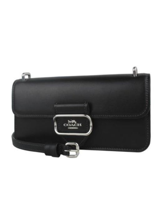 COACH Flip Logo Shoulder Bag in Black | Lyst