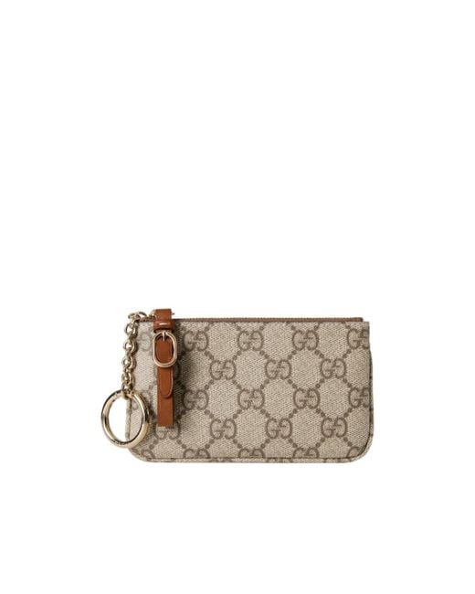 Gucci Gg Emblem Key Bag in White | Lyst