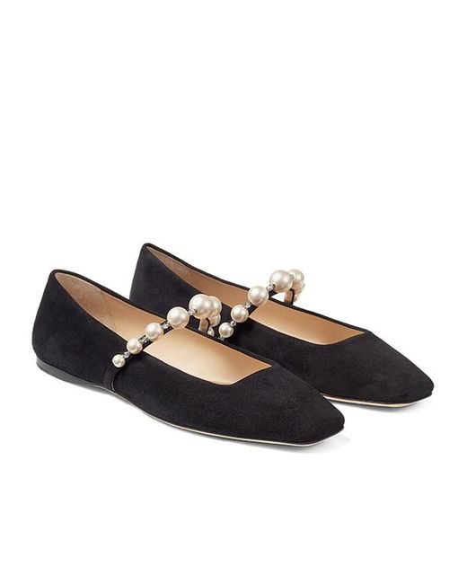 Jimmy Choo Square Toe Ballet Flats in Black | Lyst