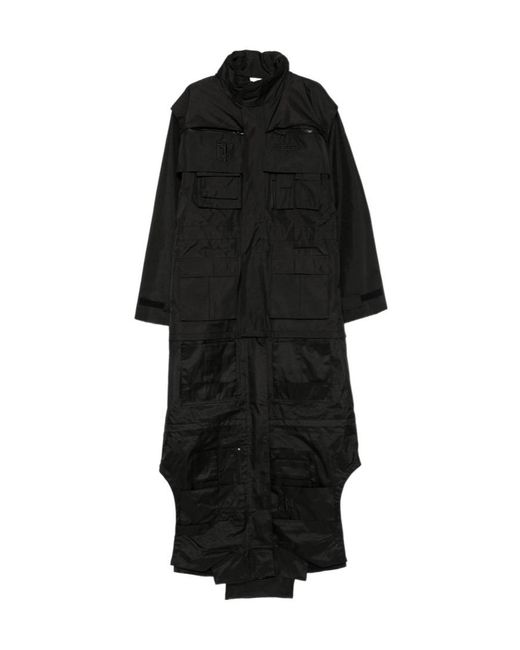 Vetements Multiple-Pocket Long Coat in Black for Men | Lyst UK