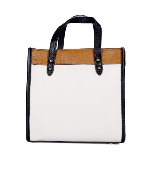 COACH Logo Field Handbag in White | Lyst