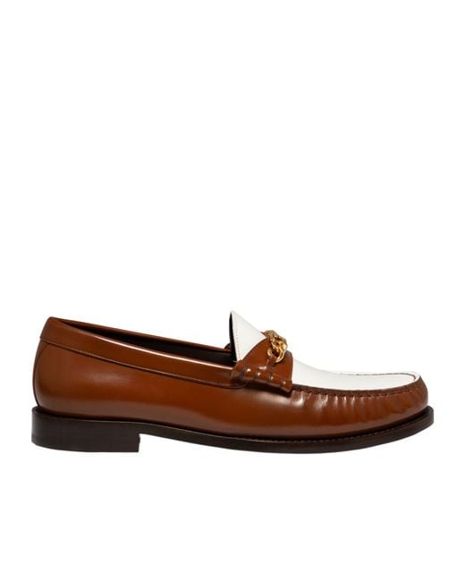 Celine Logo Loafers in Brown | Lyst