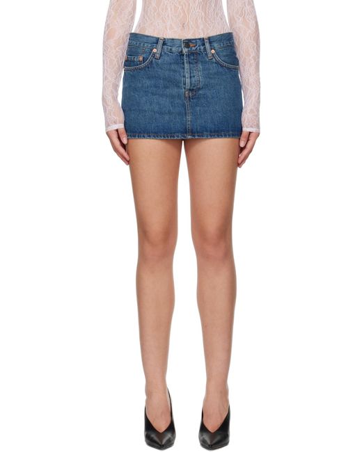 Wardrobe NYC Micro Mini Skirt in Blue | Lyst