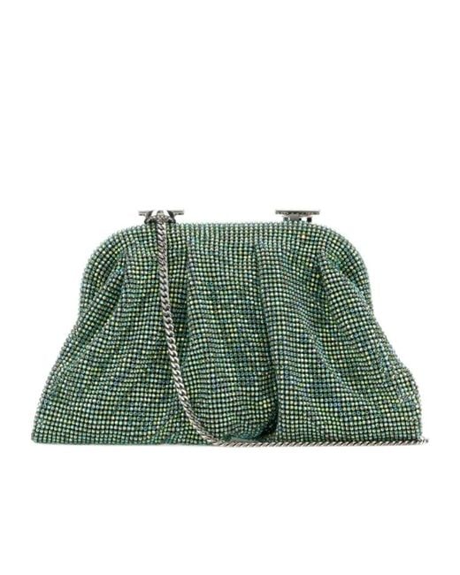 Benedetta Bruzziches Embellished Chain Bag in Green | Lyst UK