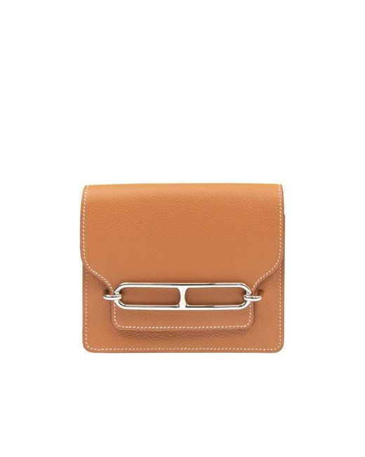 Hermès Roulis Slim Logo Details Wallet in Brown | Lyst