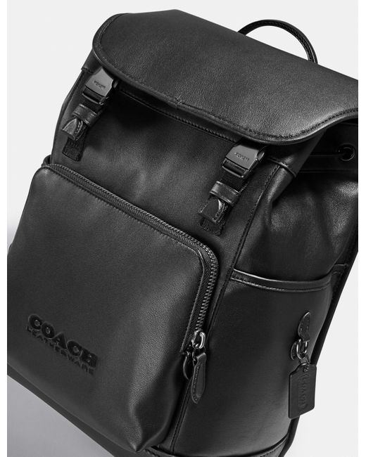 COACH Embossed-Logo Detail Backpack in Black for Men | Lyst