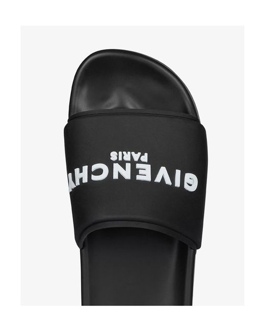 Givenchy Logo-Embellished Flatform Slides in Black | Lyst