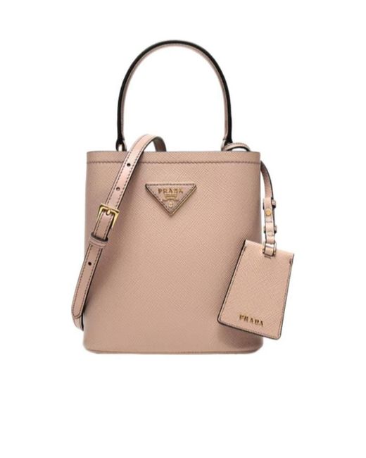 Prada Panier Small Logo Handbag in Pink | Lyst