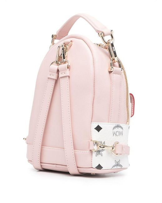MCM Logo-Print Patricia Backpack in Pink | Lyst