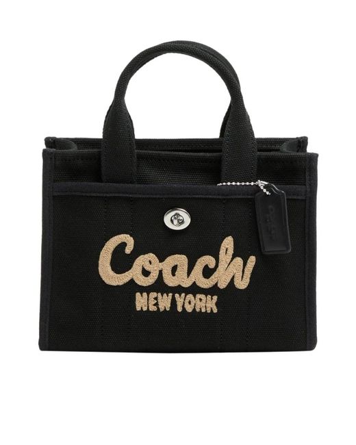 COACH Canvas Cargo Tote 20 in Black | Lyst
