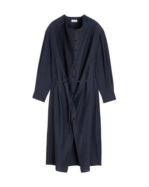 Lemaire Soft Collar Midi Dress in Blue | Lyst