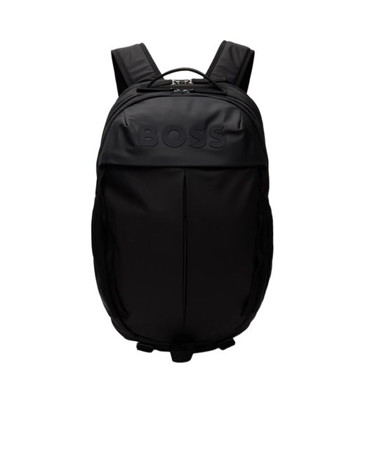 BOSS Raised-Logo Zipped Backpack in Black for Men | Lyst