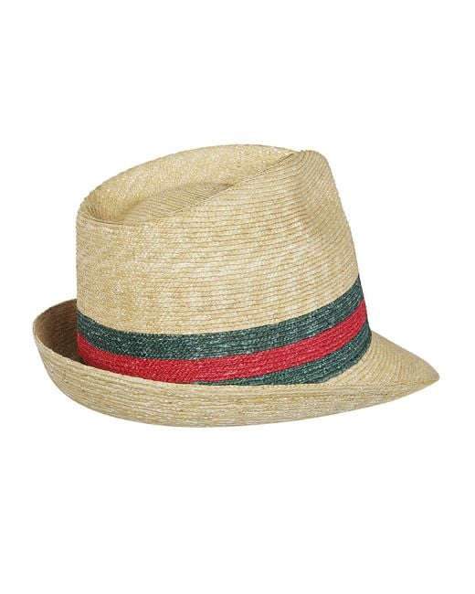 Gucci Web Stripe-Trim Trilby in White | Lyst