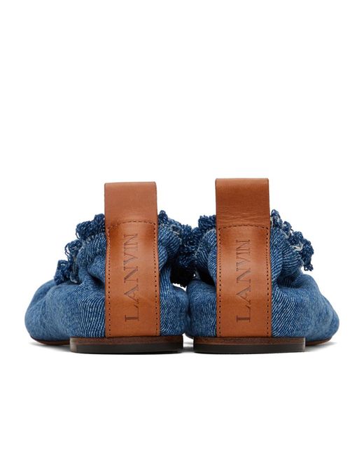 Lanvin Logo Lifting Ring Ballet Shoes in Blue | Lyst