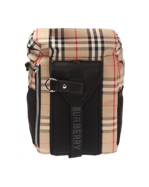 Burberry Checkered Logo Backpack for Men | Lyst