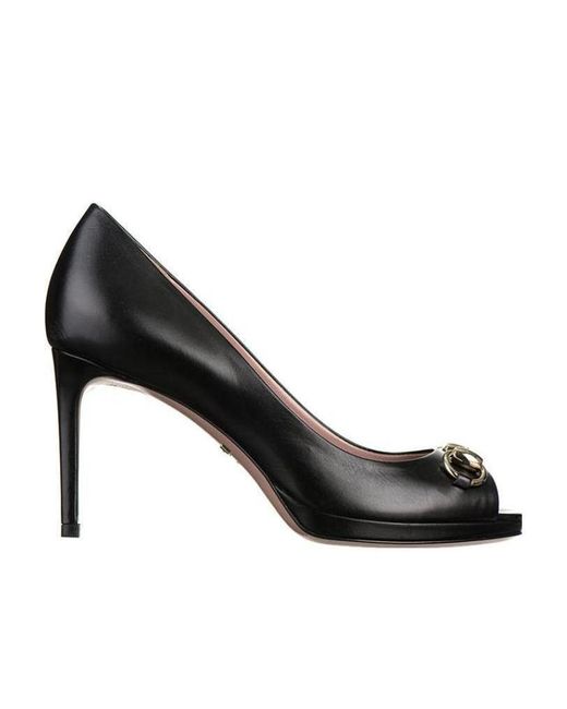 Gucci Logo Open-Toed Sandals in Black | Lyst