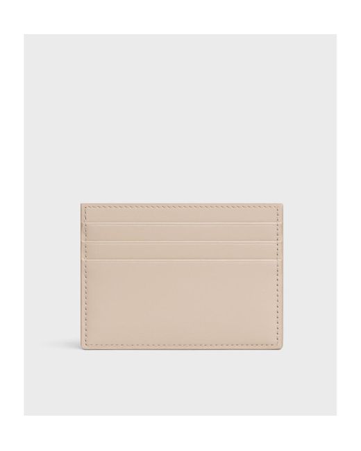 Celine Triomphe Logo Card Holder in Natural | Lyst